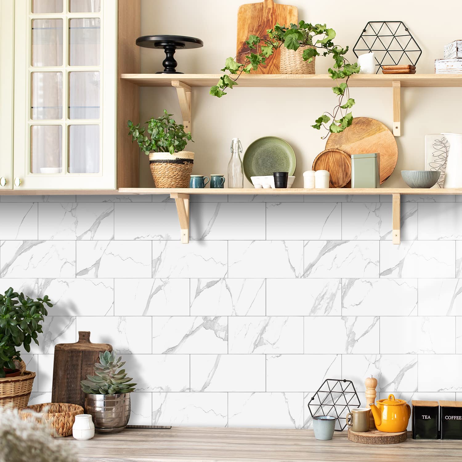 20PCS PVC Self Adhesive Marble Wall Stickers Waterproof Peel and Stick ...