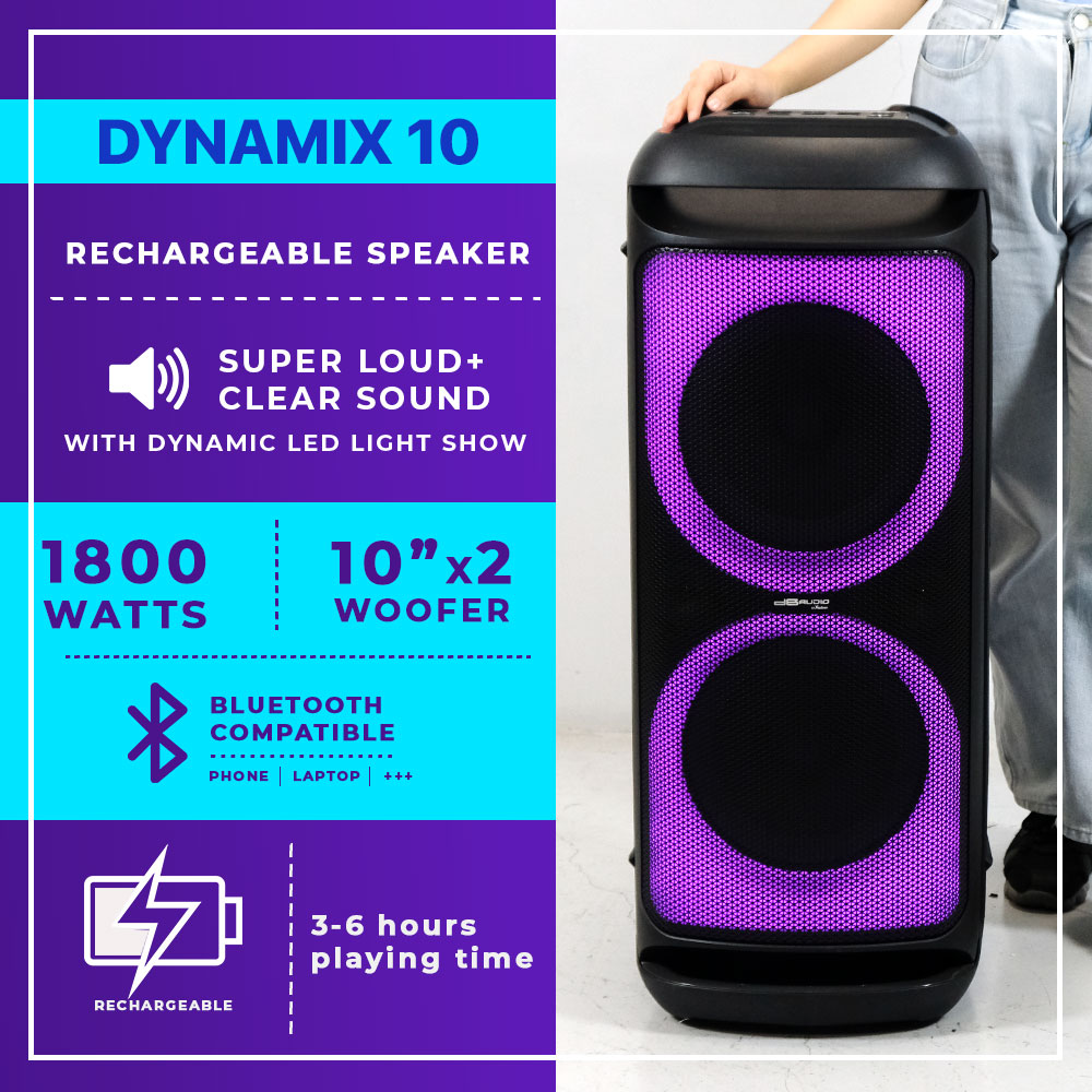 DB Audio by Astron DYNAMIX 10 | Powerful Party Speaker with dynamic lights | Rechargeable | 10 ...