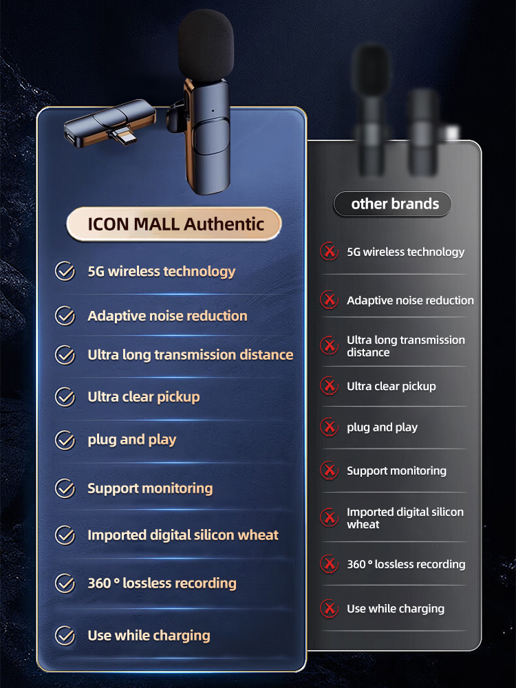 ICON K9 Wireless Lavalier Microphone for videoke Network Video Shooting ...