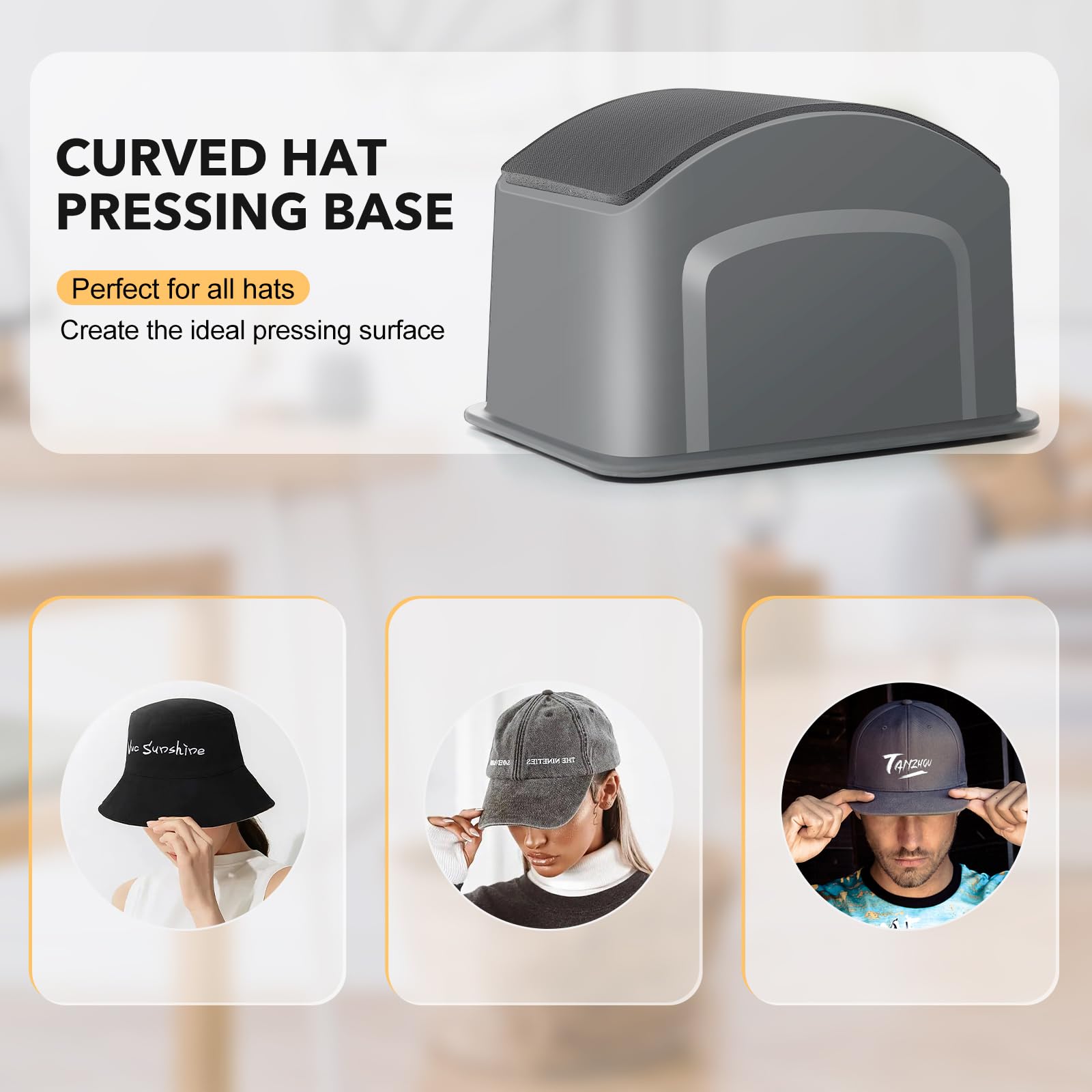 220V PH Heat Press 10''x10'' Portable for T-Shirts/Hats/Bags w/Curved ...