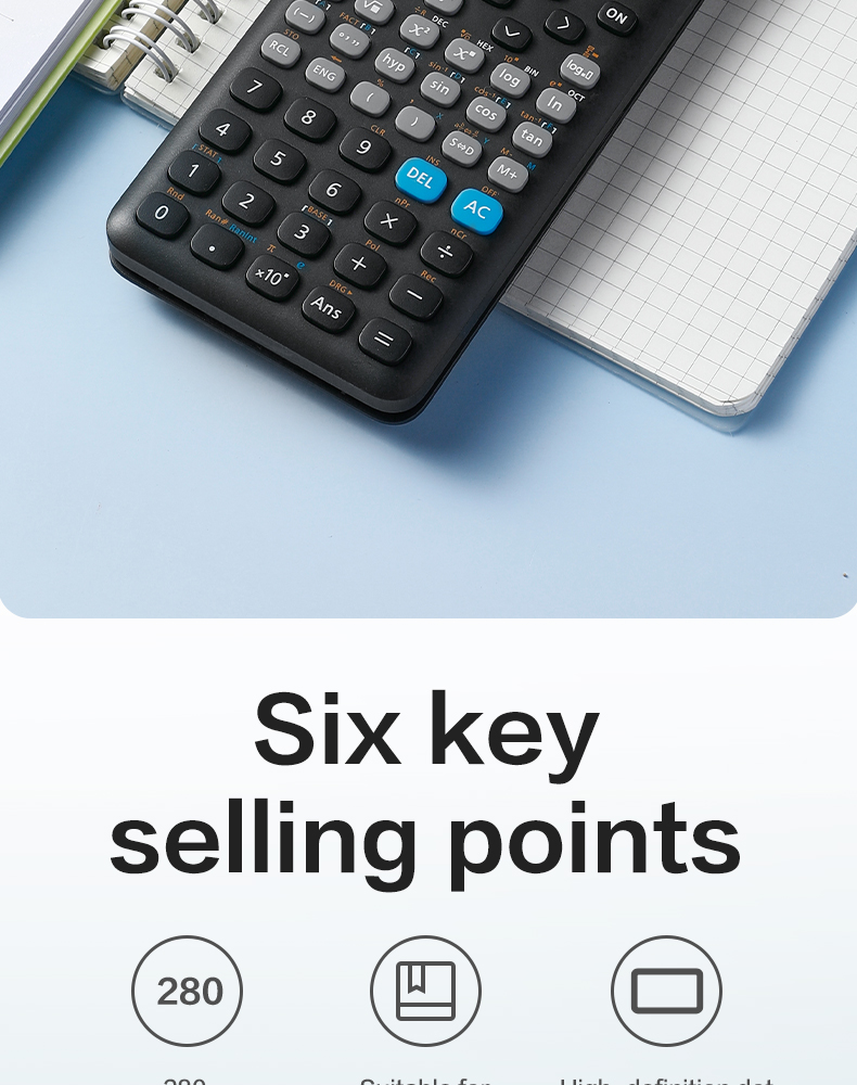 Deli ED280PR Series Multifunctional Scientific Calculator 280 Functions to Calculate | Shopee ...