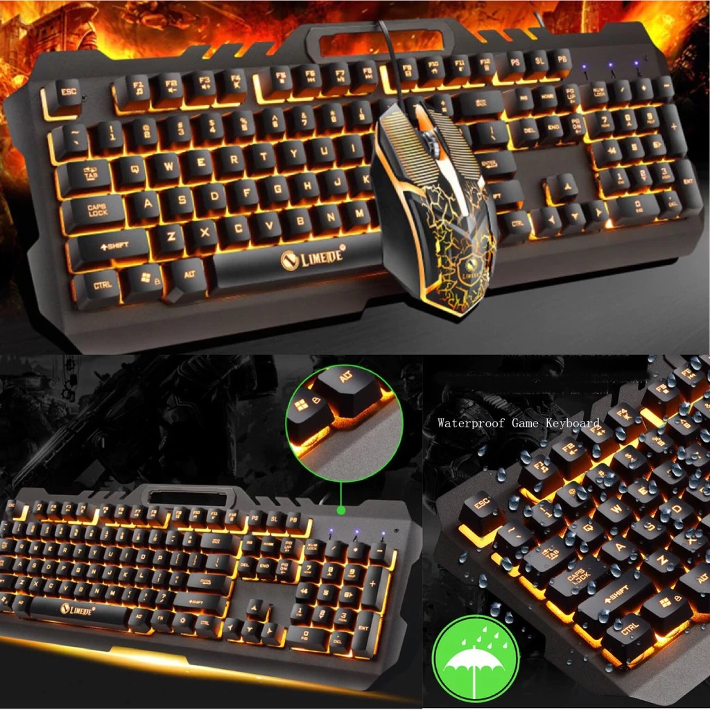 Limeide T21 backlit keyboard and mouse Set Combo Mechanical Gaming ...