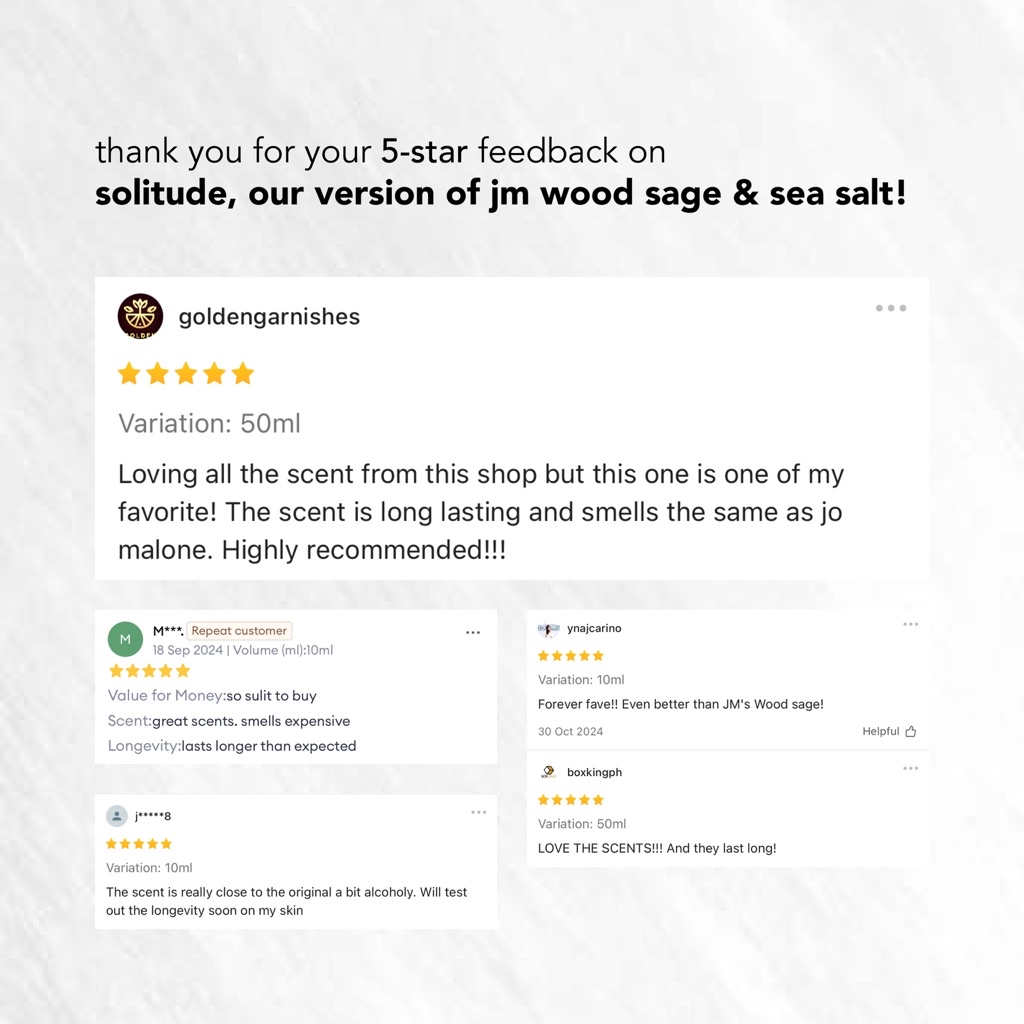 jm wood sage & sea salt inspired: SOLITUDE perfume by catrelli | Shopee ...