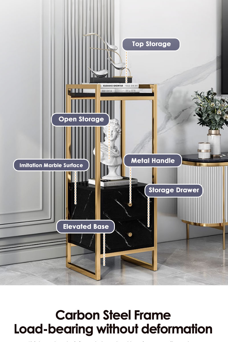 ¥COD¥ CoffeeTable Side TableSofa Side Cabinet with Drawer Bedroom ...