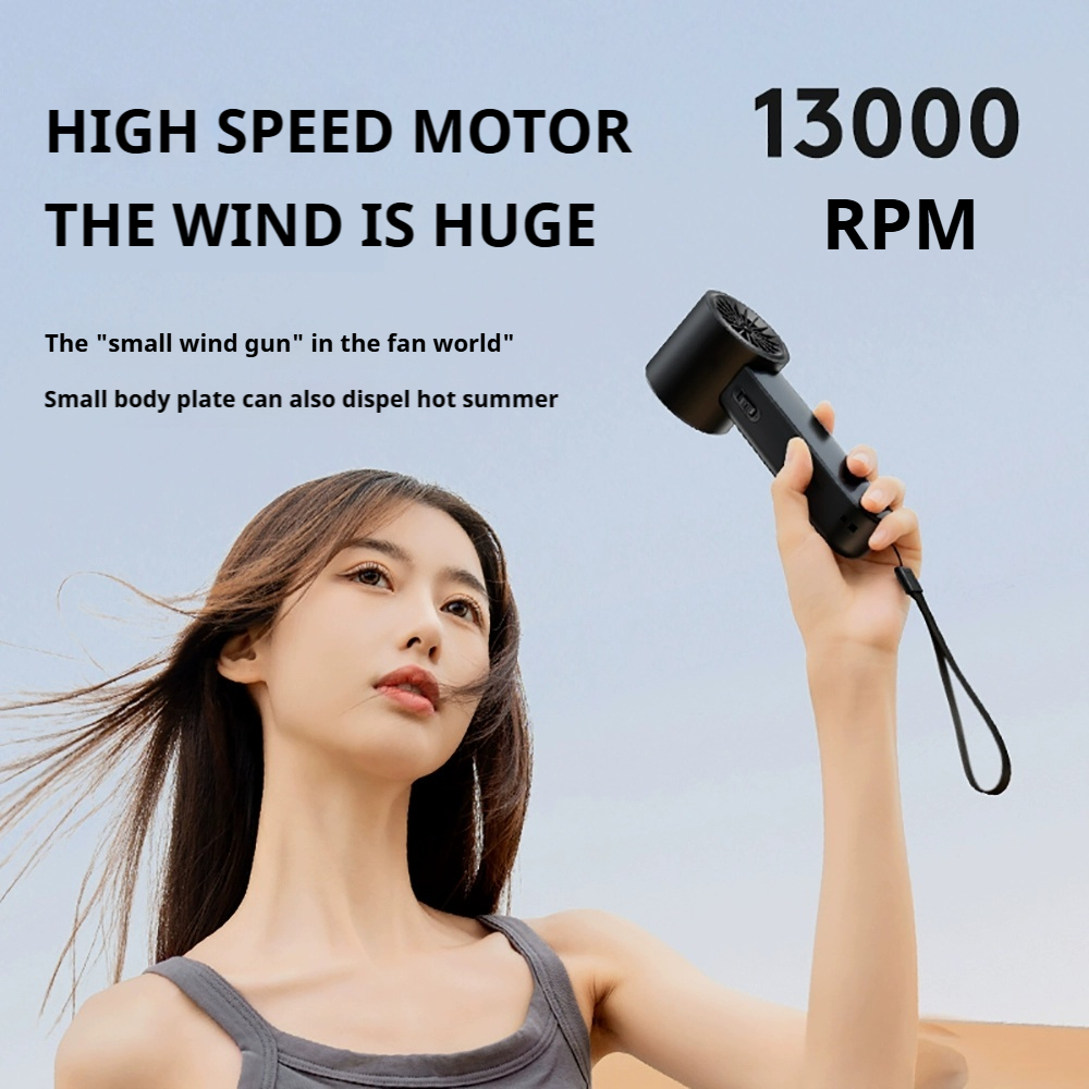 Handheld fan High-speed cooling fan 100 Wind speed adjustment fan ...