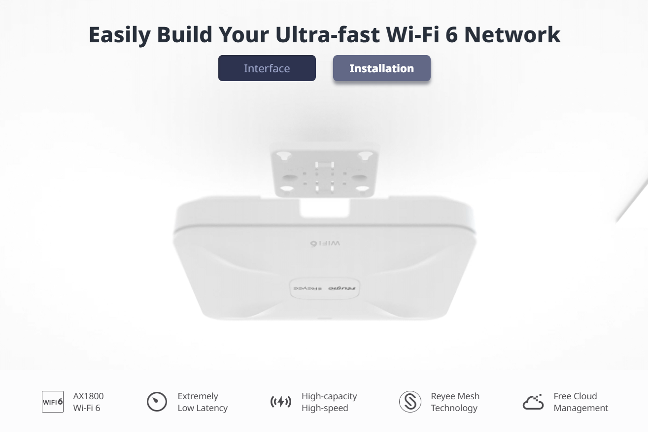 Ruijie | Reyee RG-RAP2260(G) WiFi 6 AX1800 Gigabit Ceiling Access Point ...