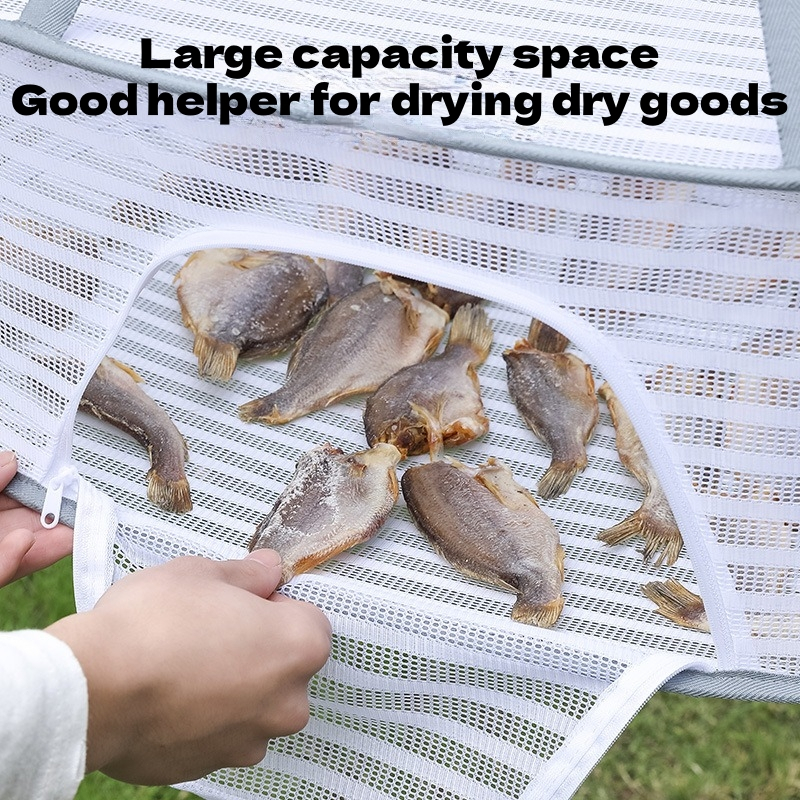 Drying Net Foldable Fishing Vegetable Hanging Drying Rack 1-3 Layers Of ...