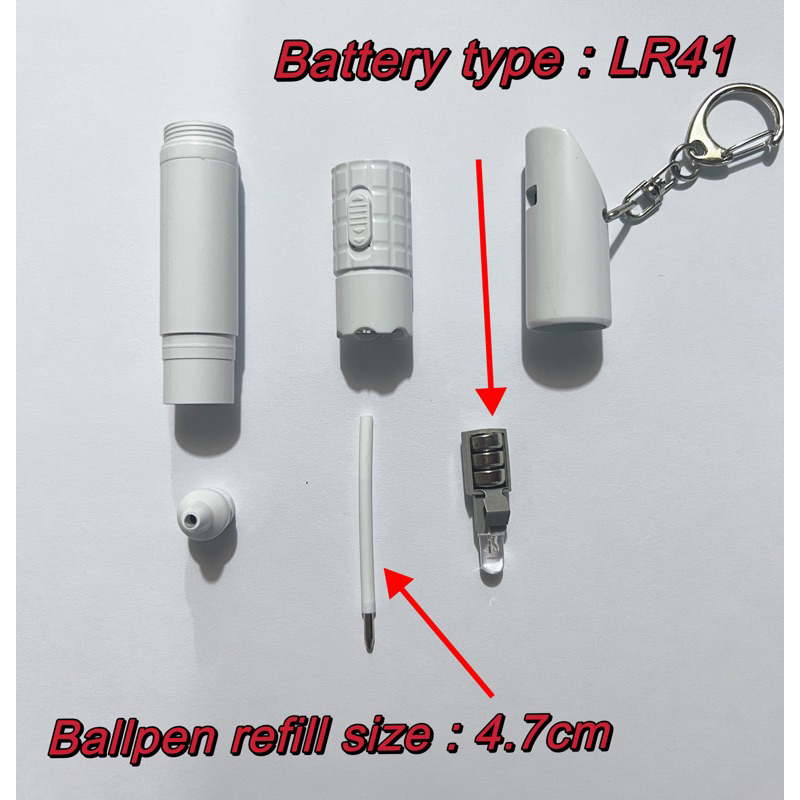 D001 3In1 Ballpen Whistle Light Keychain Multipurpose Keychain Pen LED ...