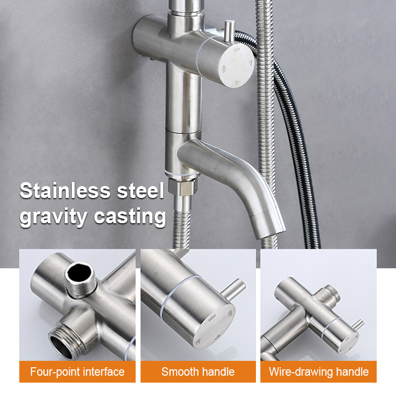 BTY 304 Stainless Steel Single Point Shower Set with Faucet 3 way ...