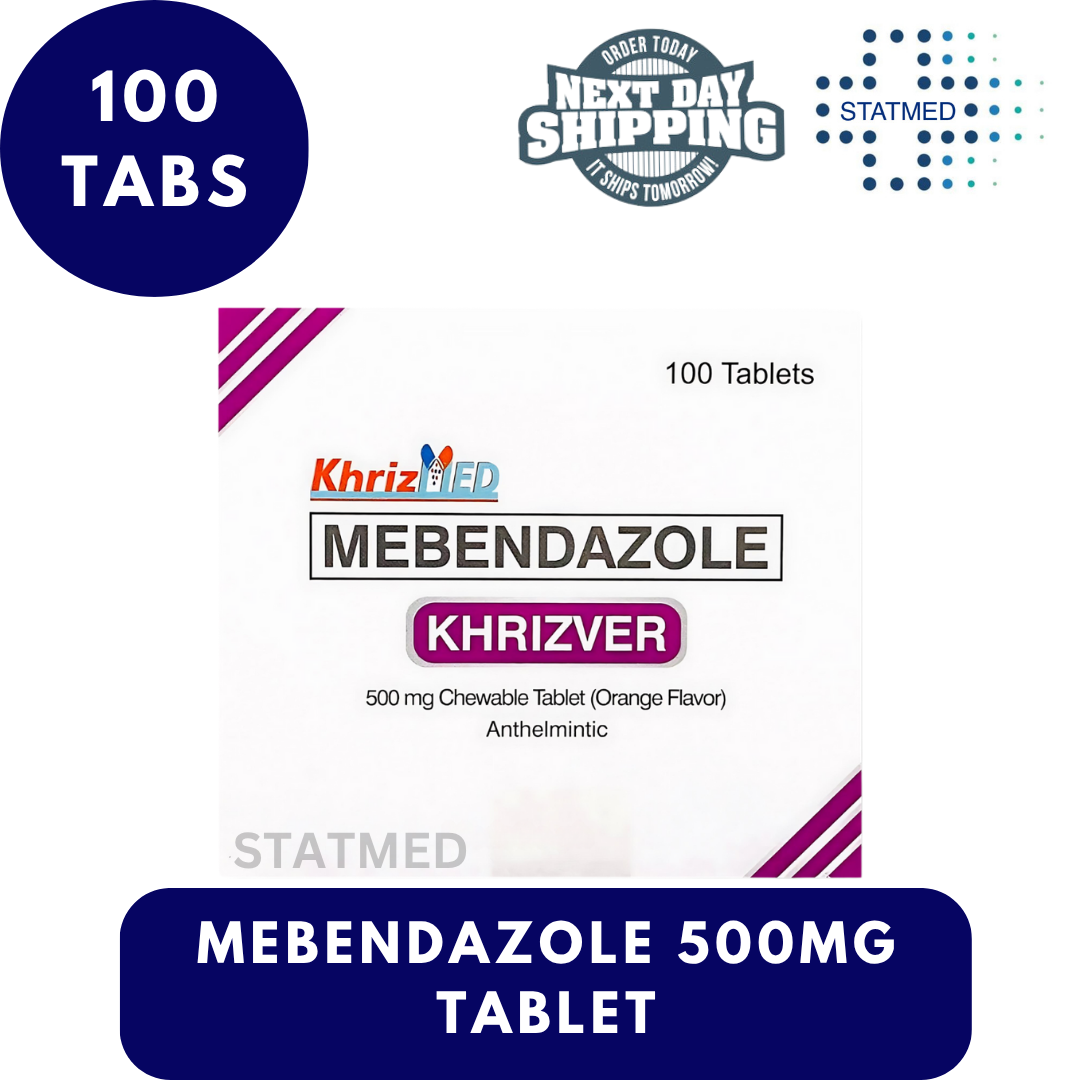 Khrizver Mebendazole 500mg Tablet For Deworming l 10, 50 & 100 Tabs ...