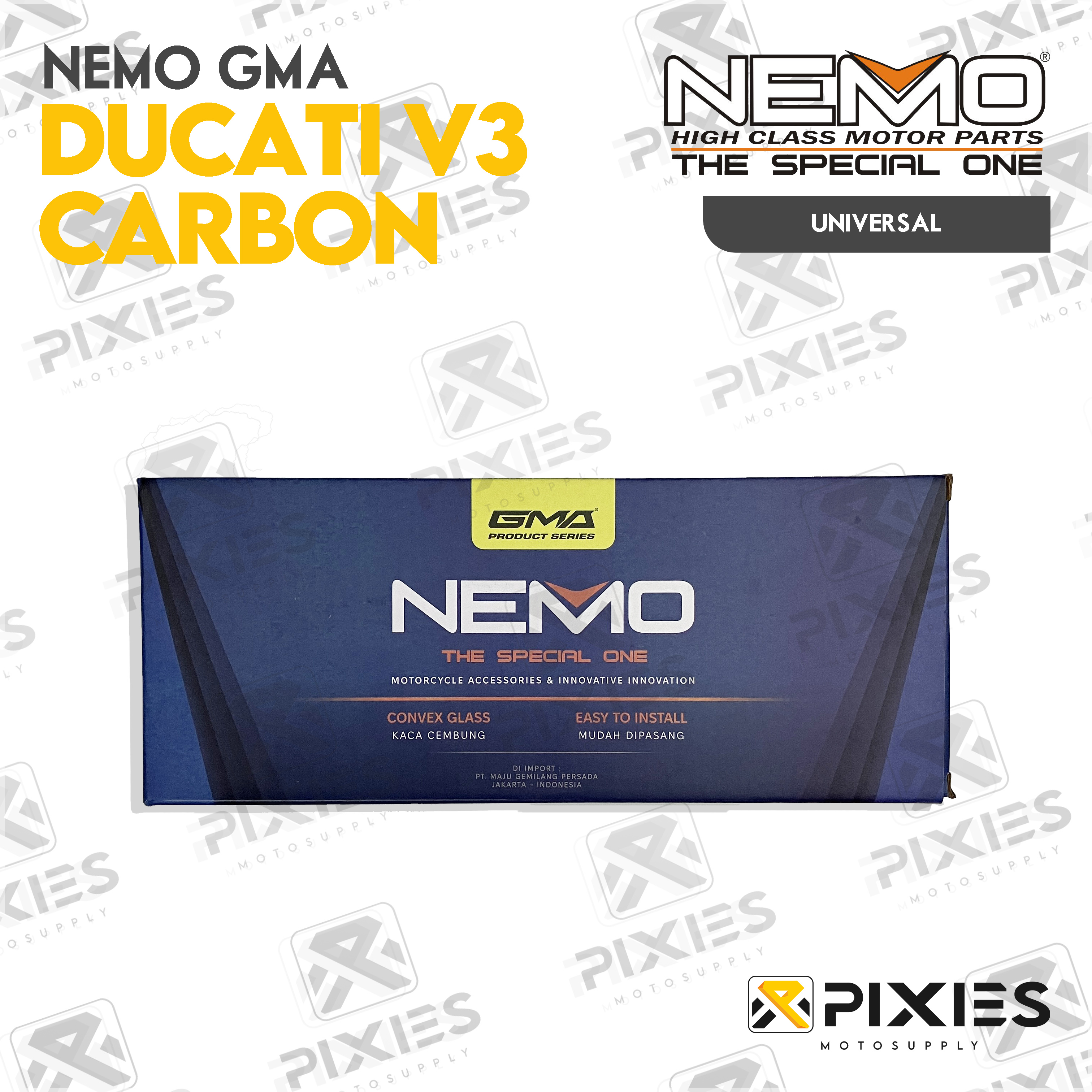 NEMO DUCATI V3 NINJA TYPE SIDE MIRROR CARBON (UNIVERSAL) for Nmax ...