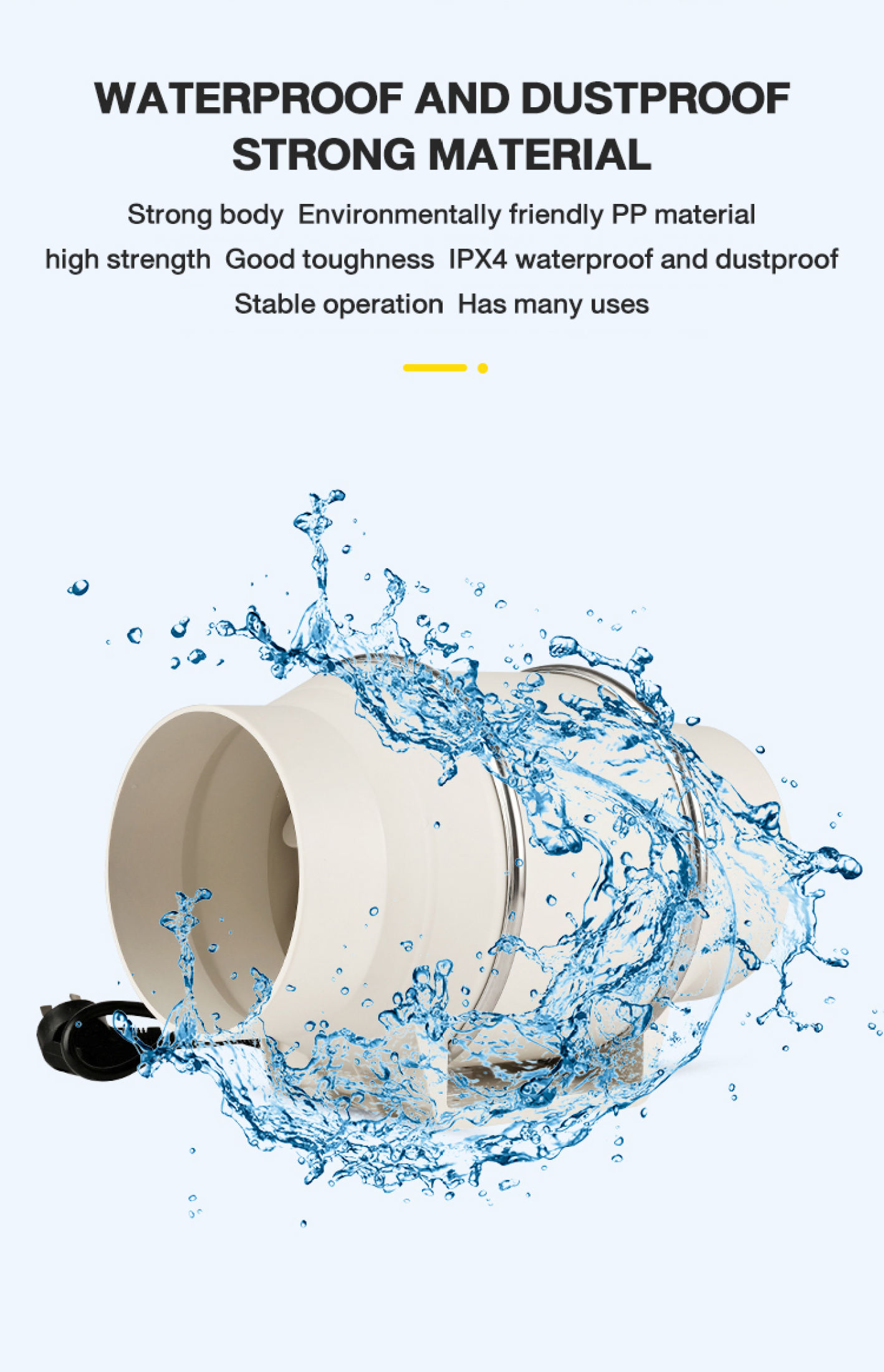 Exhaust Fan 4/ 6/ 8 inch High Suction Power Inverter Inline Duct Fan ...