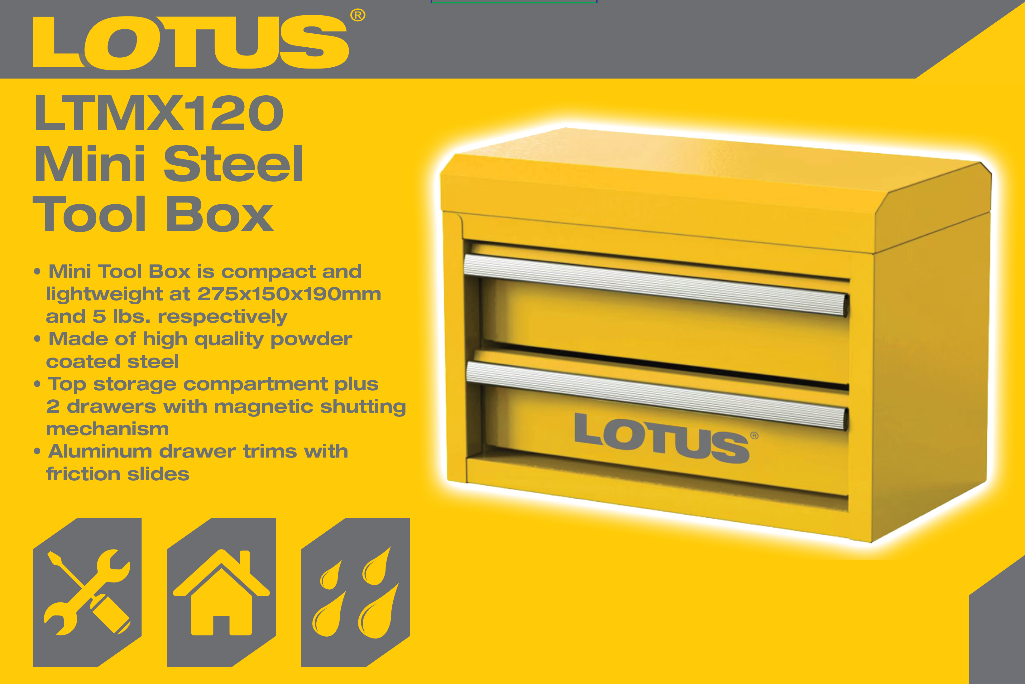 Lotus LTMX120 Mini Steel Tool Box | Shopee Philippines