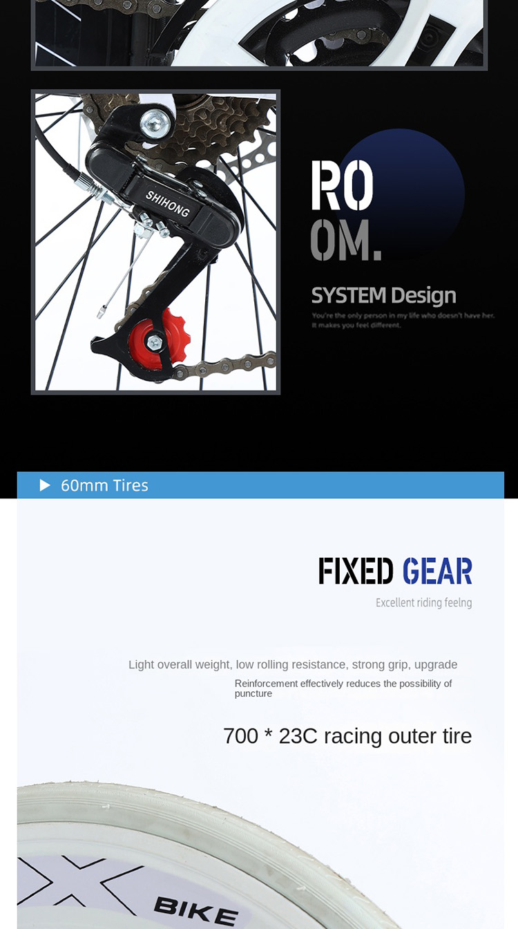 LUANDA 700cc FIXIE Bike Adult Bike 26 inch alloy material frame 7-Speed ...