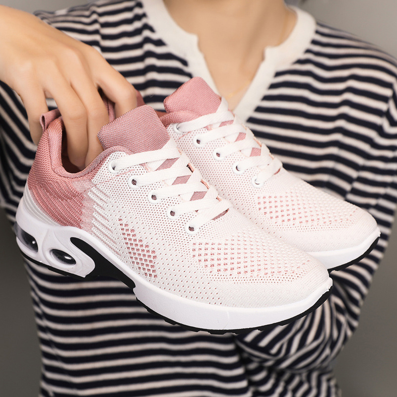 Women's Flying Woven Jogging Sneakers Soft Sole Breathable Casual ...
