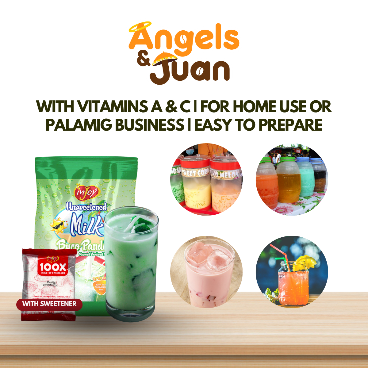 Injoy Unsweetened Palamig Flavored Milk Powder Mix 500G + Sweetener ...