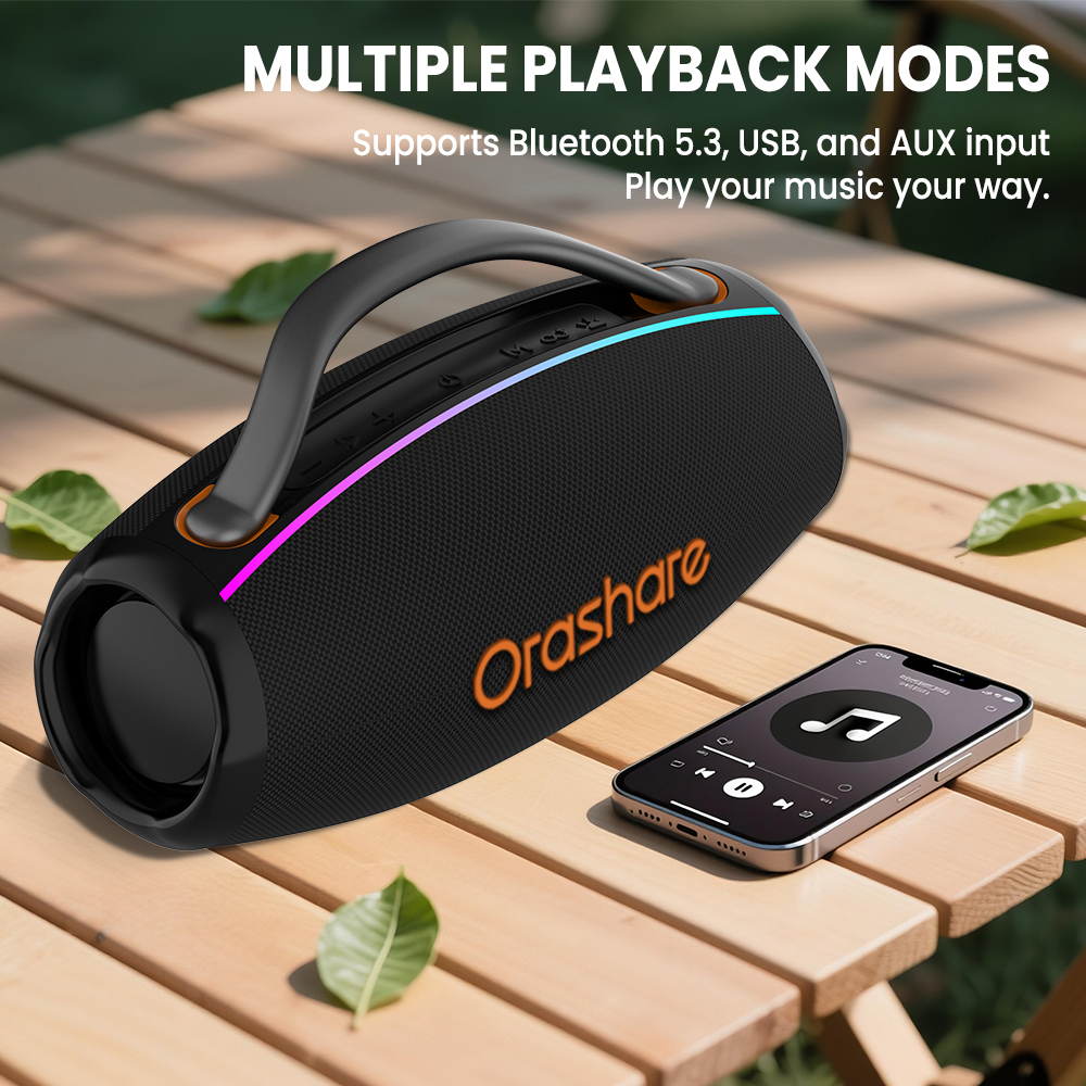 Orashare BS25 80W Powerful Sound Party Speaker with RGB Bluetooth 5.3 Super Bass TWS Super Big ...