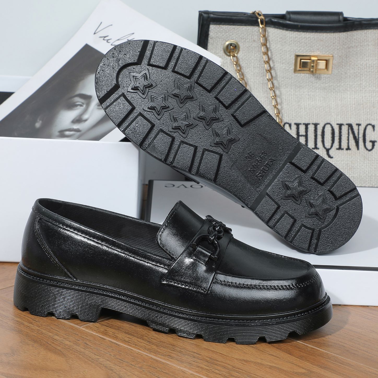 STK563 Japanese Style Cute Loafer Shoes Fashion Girls Premium Black ...