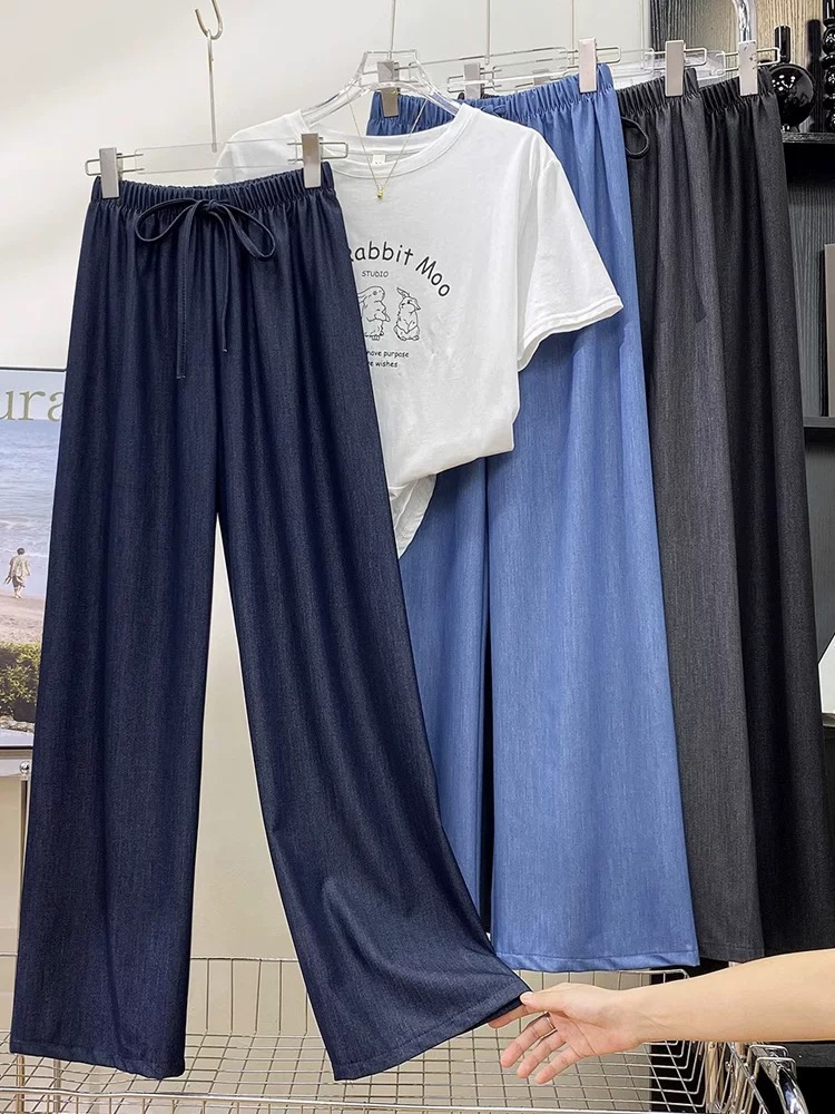 Ladies soft Denim Square Pants cullotes(25-32) Loose Wide Leg Pants ...