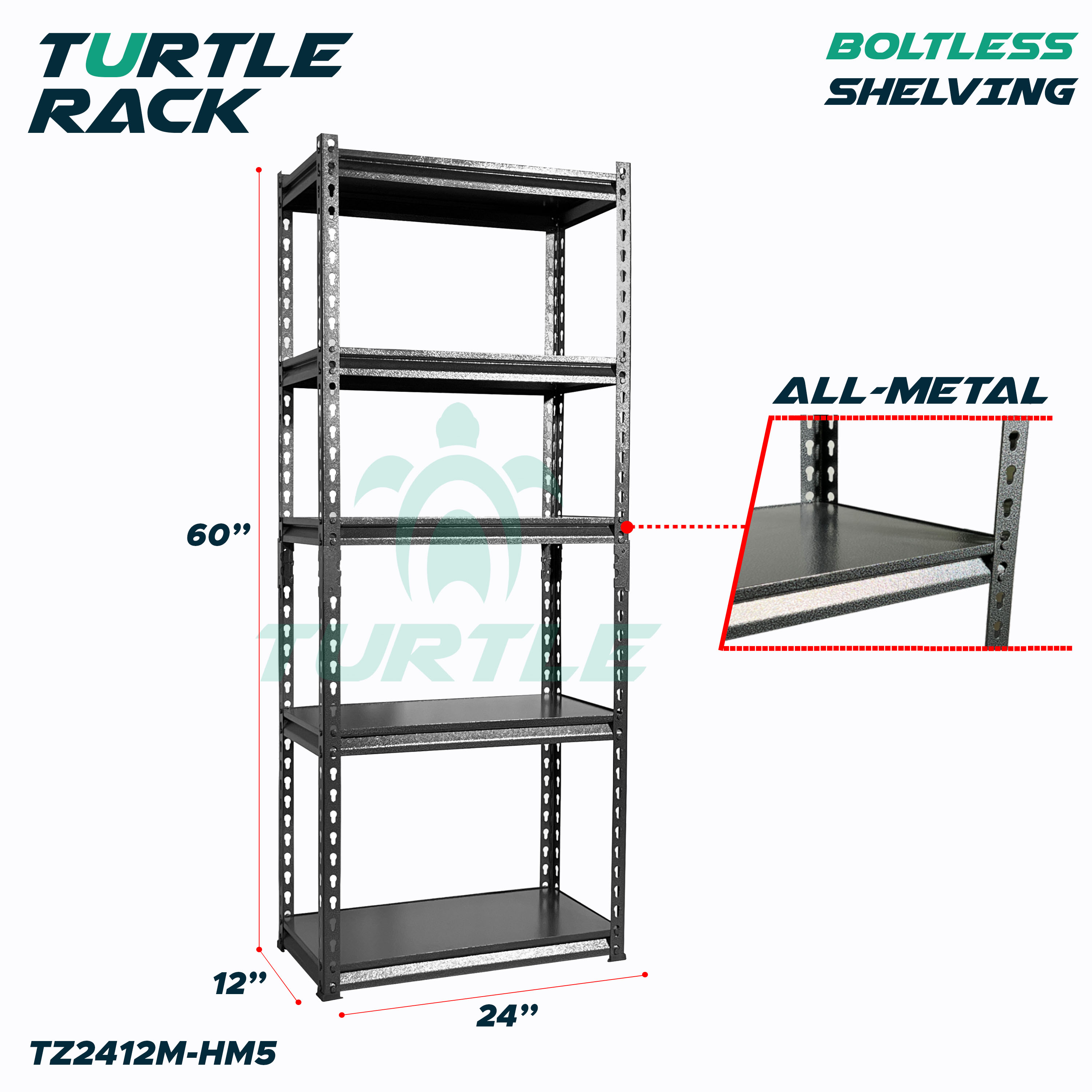 Turtle Rack Boltless Steel Rack ALL-METAL/Mdf Shelf 3/4/ 5 Layers ...