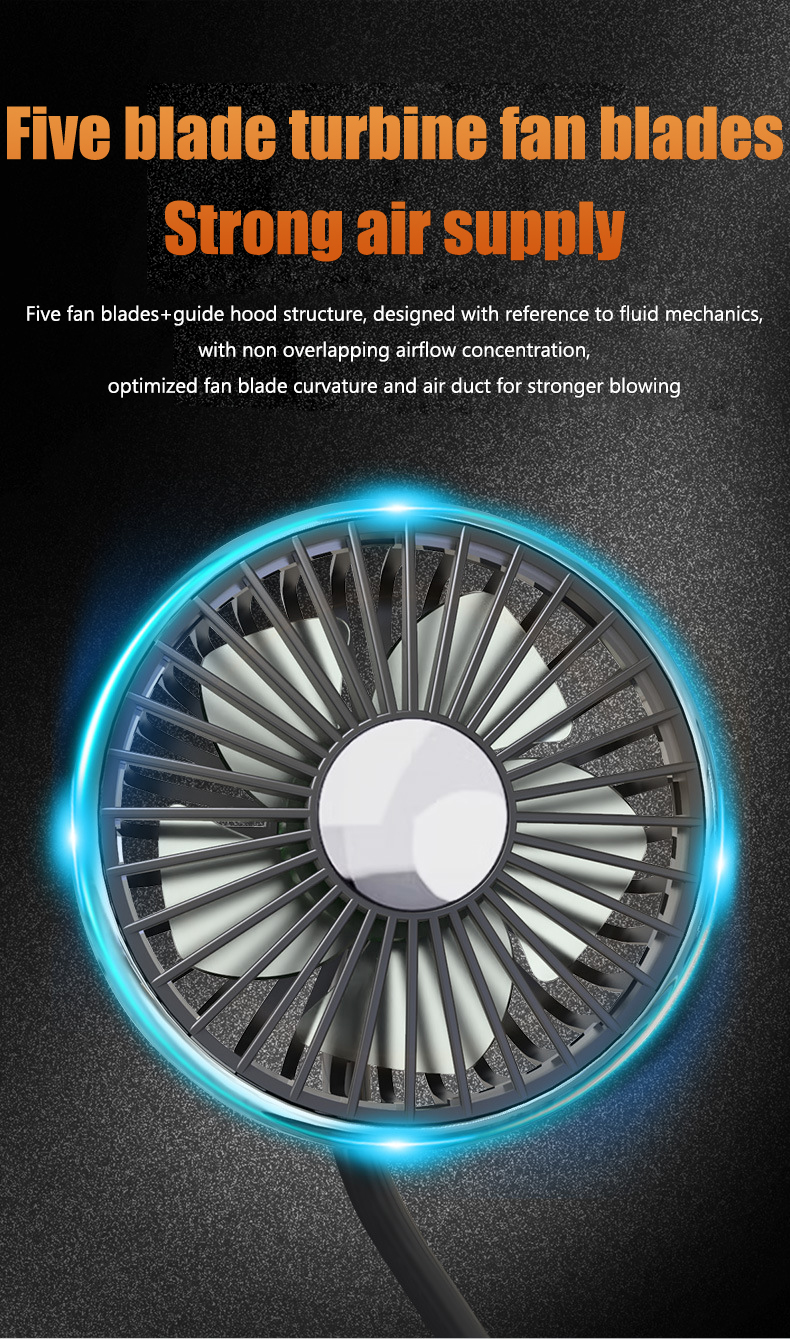 Car dual head fan, USB car plug-in rear seat fan, strong wind ...