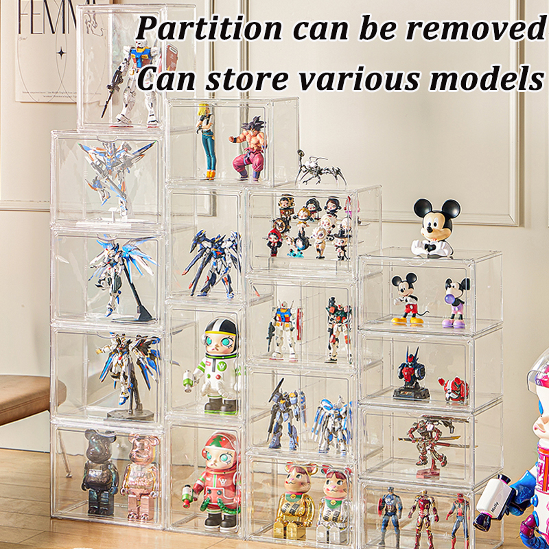 Acrylic Display Case Popmart Toy Storage Organizer Stackable Magnetic ...