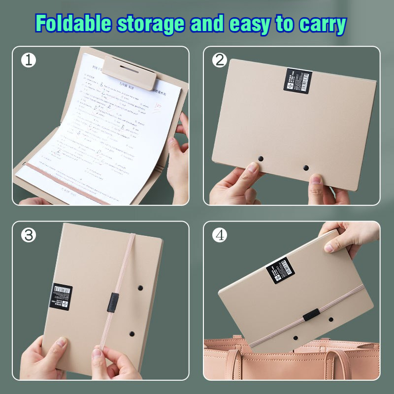Long/A4 Size Foldable Folder Folding Board Clip Portable Clipboard File ...