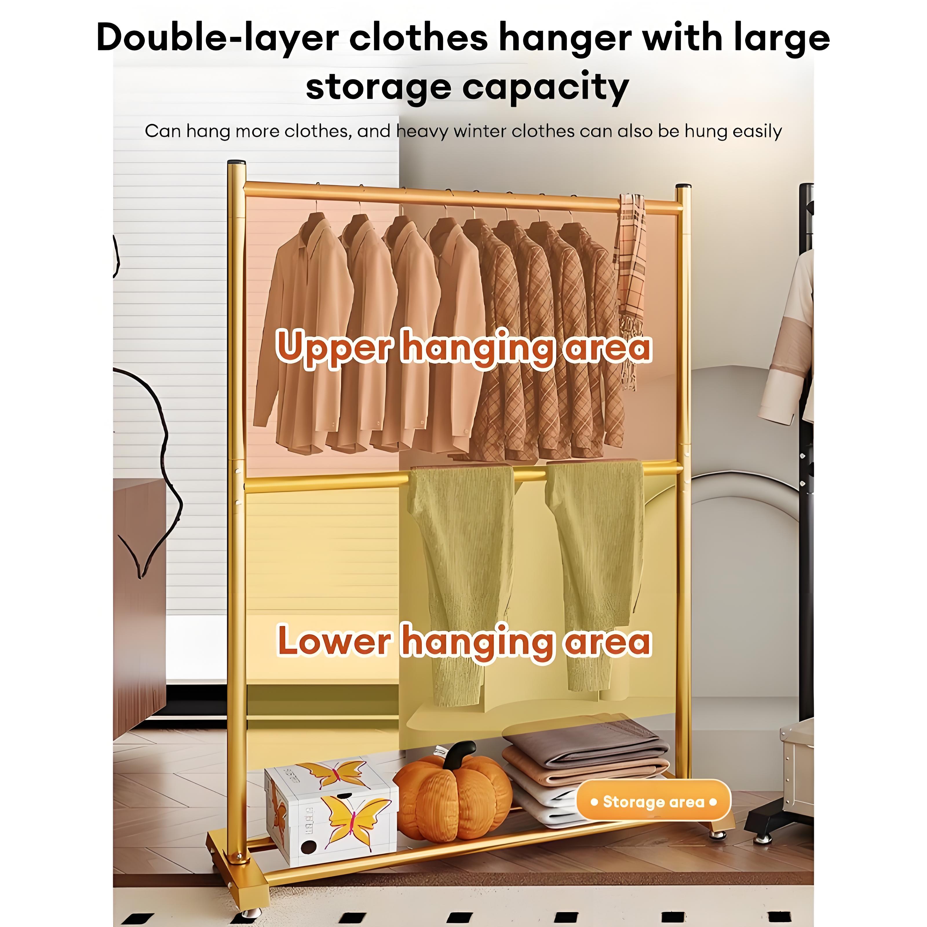 Azuer Sampayan Double Layers Stand Stainless Clothes Drying Hanging ...