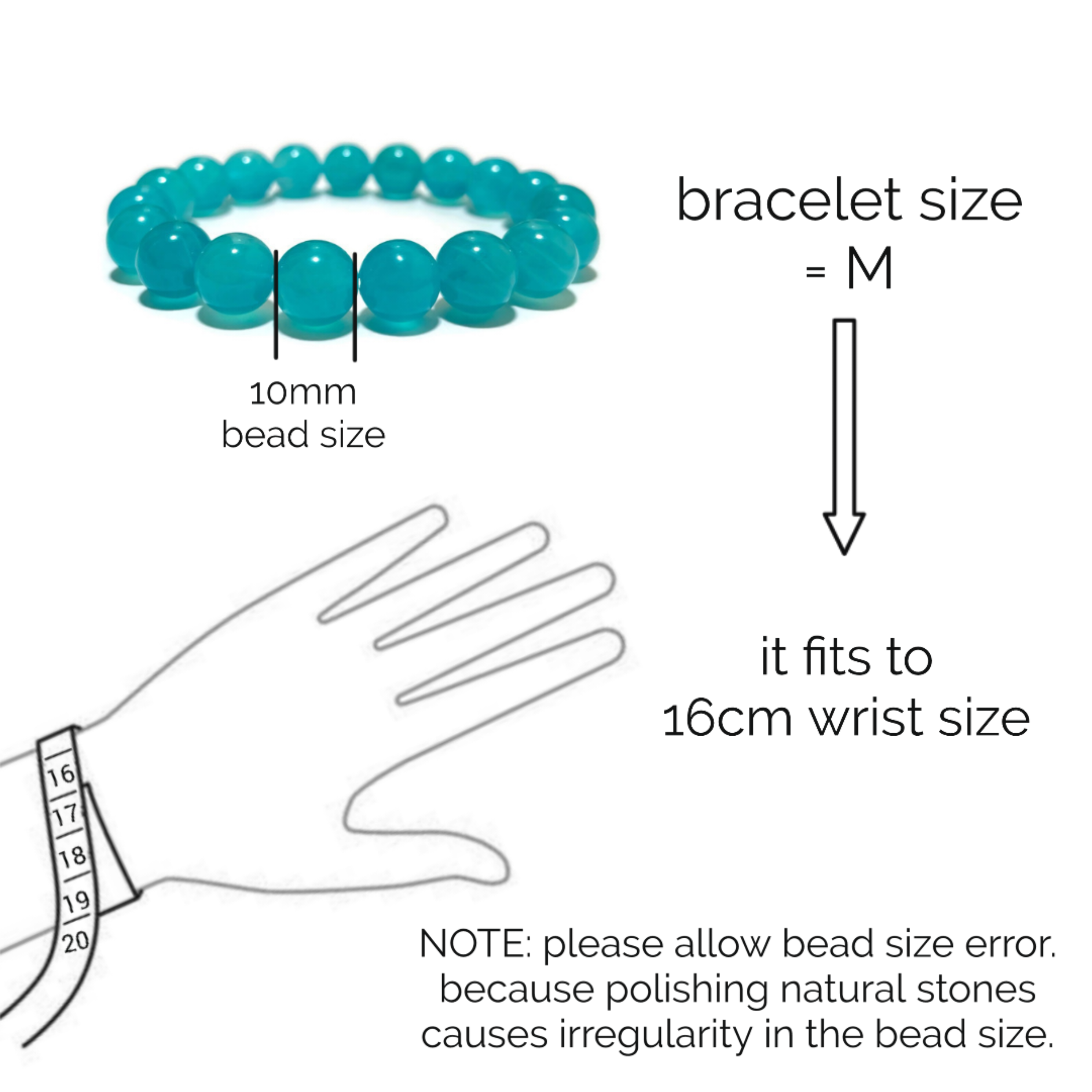 MEG High Quality Amazonite Bracelet Natural Healing Crystal Beads 10mm ...
