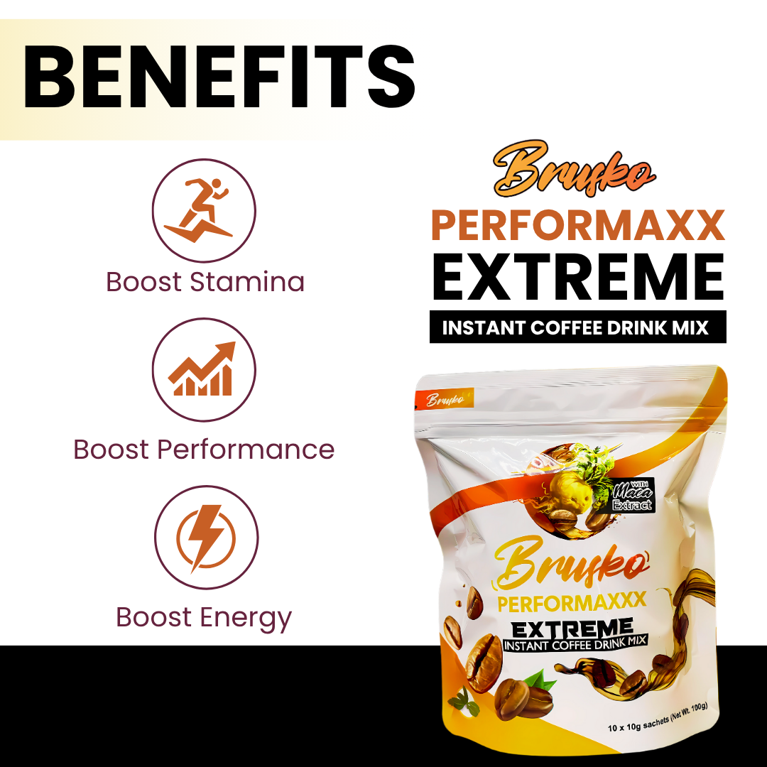 Brusko Performaxx Extreme Coffee – Instant Energy Booster, Pampalakas, Stamina Drink for Men ...