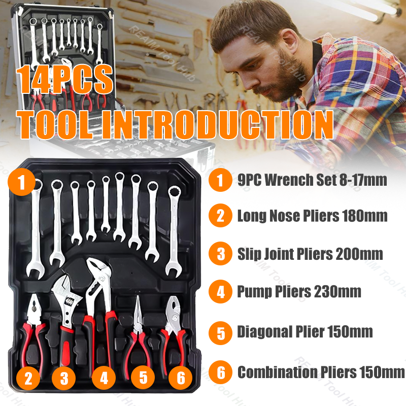 REAIM 187 Pcs Tool Box Set Tools Set For Motorcycle/Car Socket Wrench ...