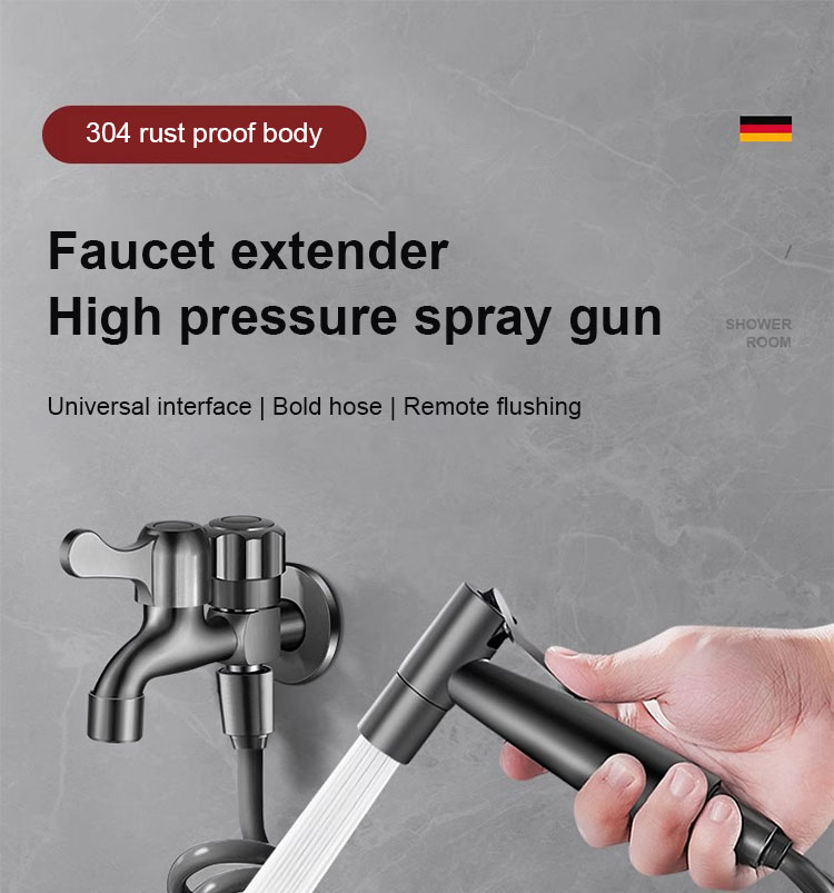 EV 2-in-1 Copper Faucet - Built-in High Pressure Bidet Spray, Space ...