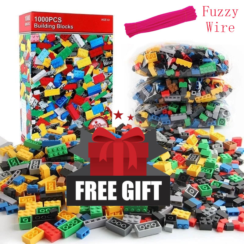 Free Gift 200/500/1000 pcs Building Blocks Toy DIY Creative ...