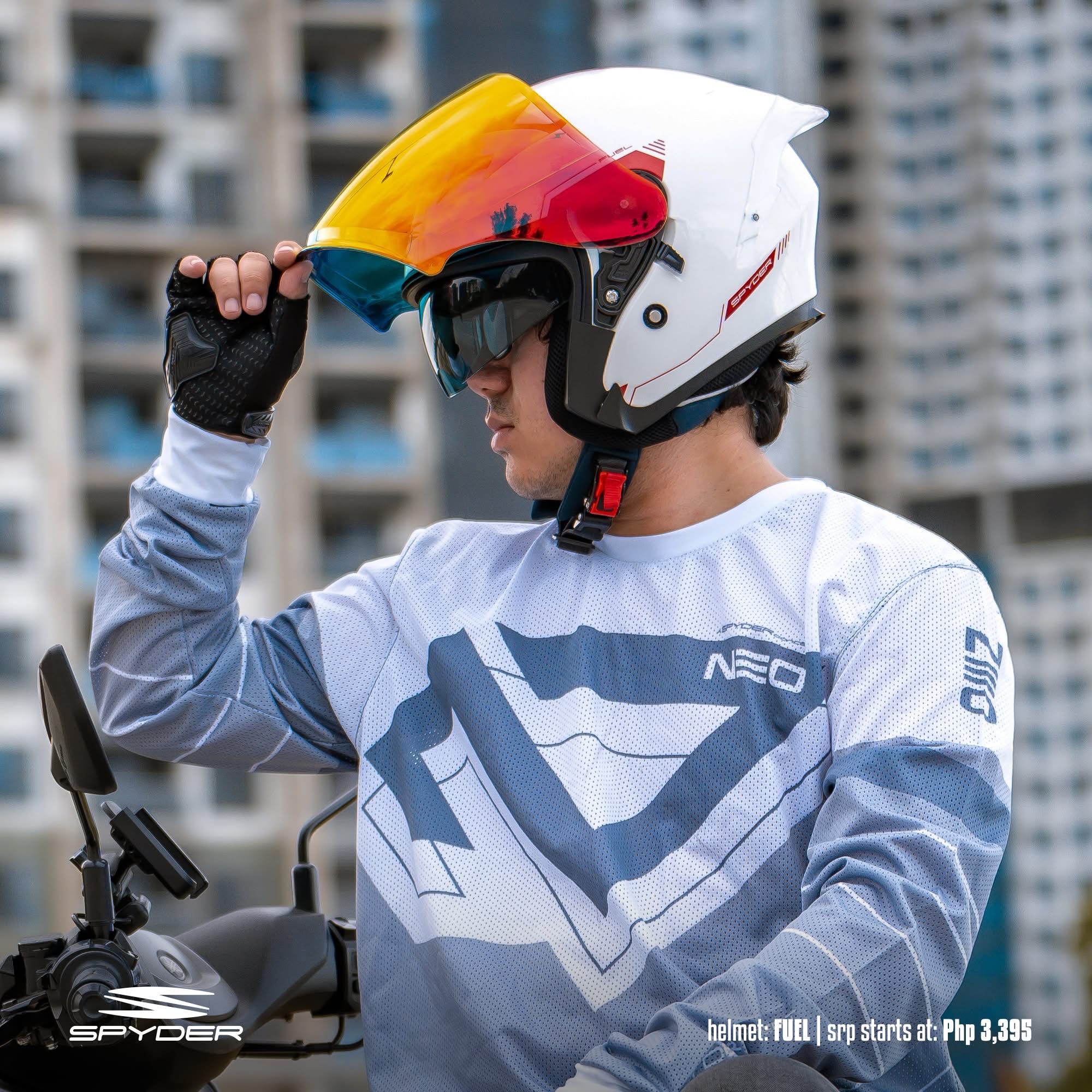 Spyder Fuel V2 Half Face Dual Visor Helmet for Motorcycle (Free Clear ...