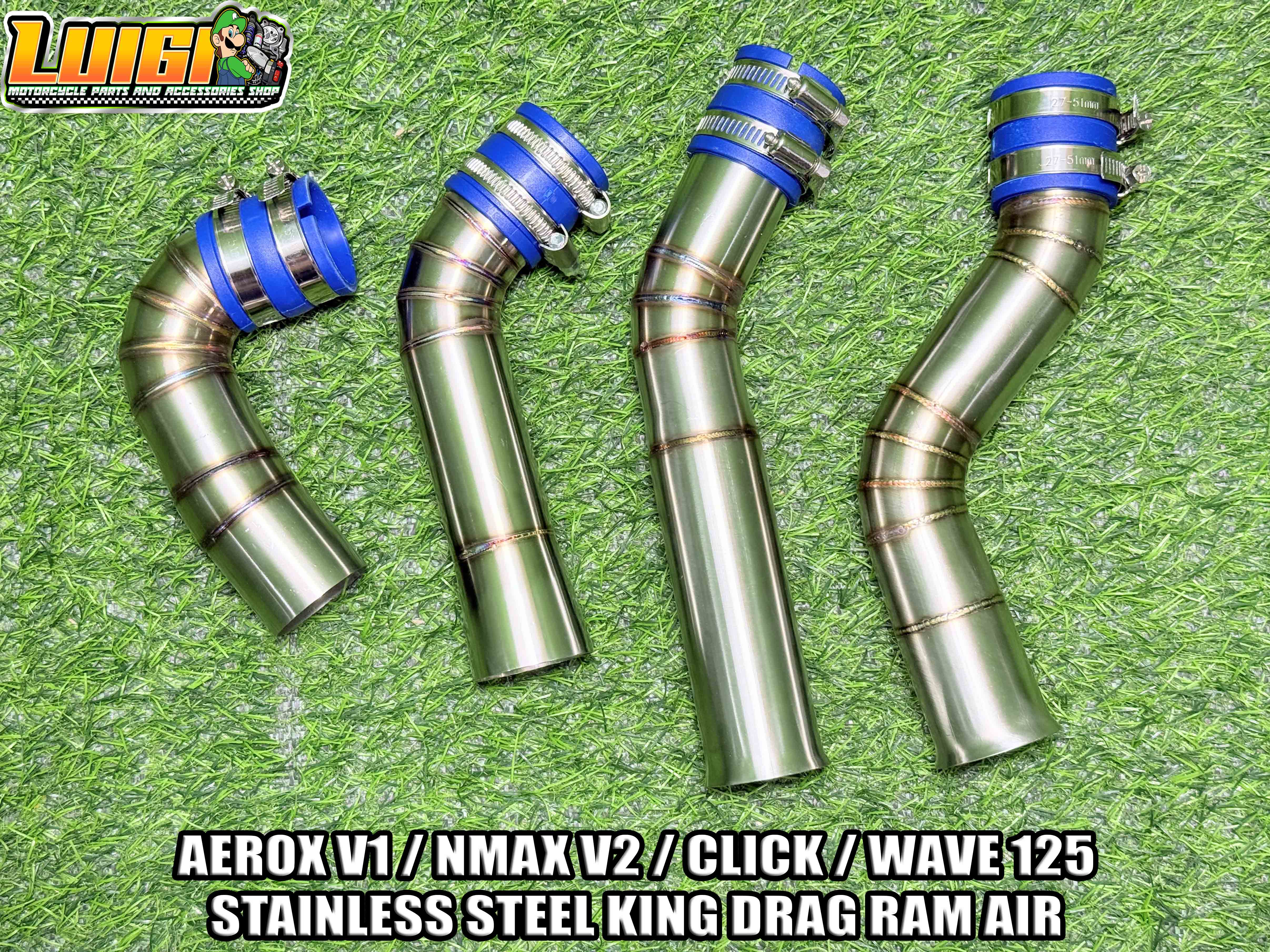 KING DRAG STAINLESS STEEL RAM AIR AEROX V1 / NMAX V2 / CLICK / WAVE 125 100% THAILAND MADE ...