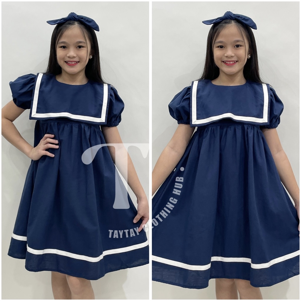 Luca Sailor S/ML/XL (2-12y/o) Marine Collar with HeadBand Dress ...