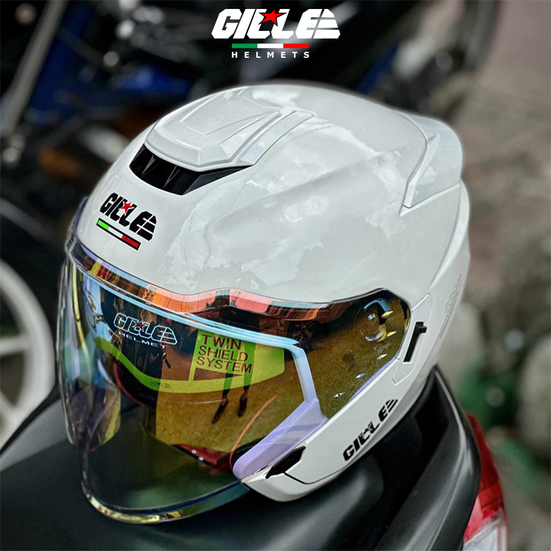 GILLE OFFICIAL VISAGE REVO LENS Dual Visor Half Face Helmet For ...