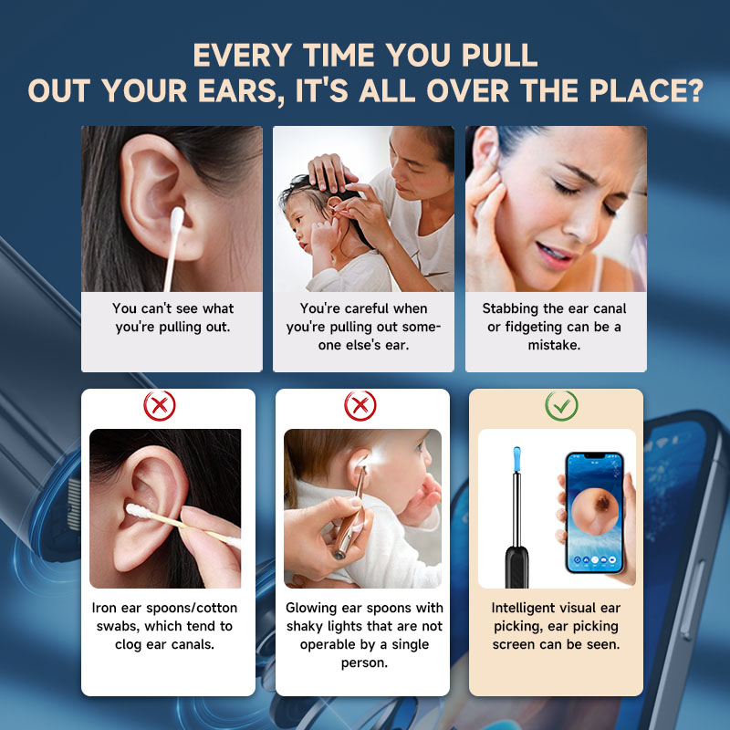 Ear Cleaner Wi-Fi Smart Visual Wax Remover Endoscope Earpick Tool With ...
