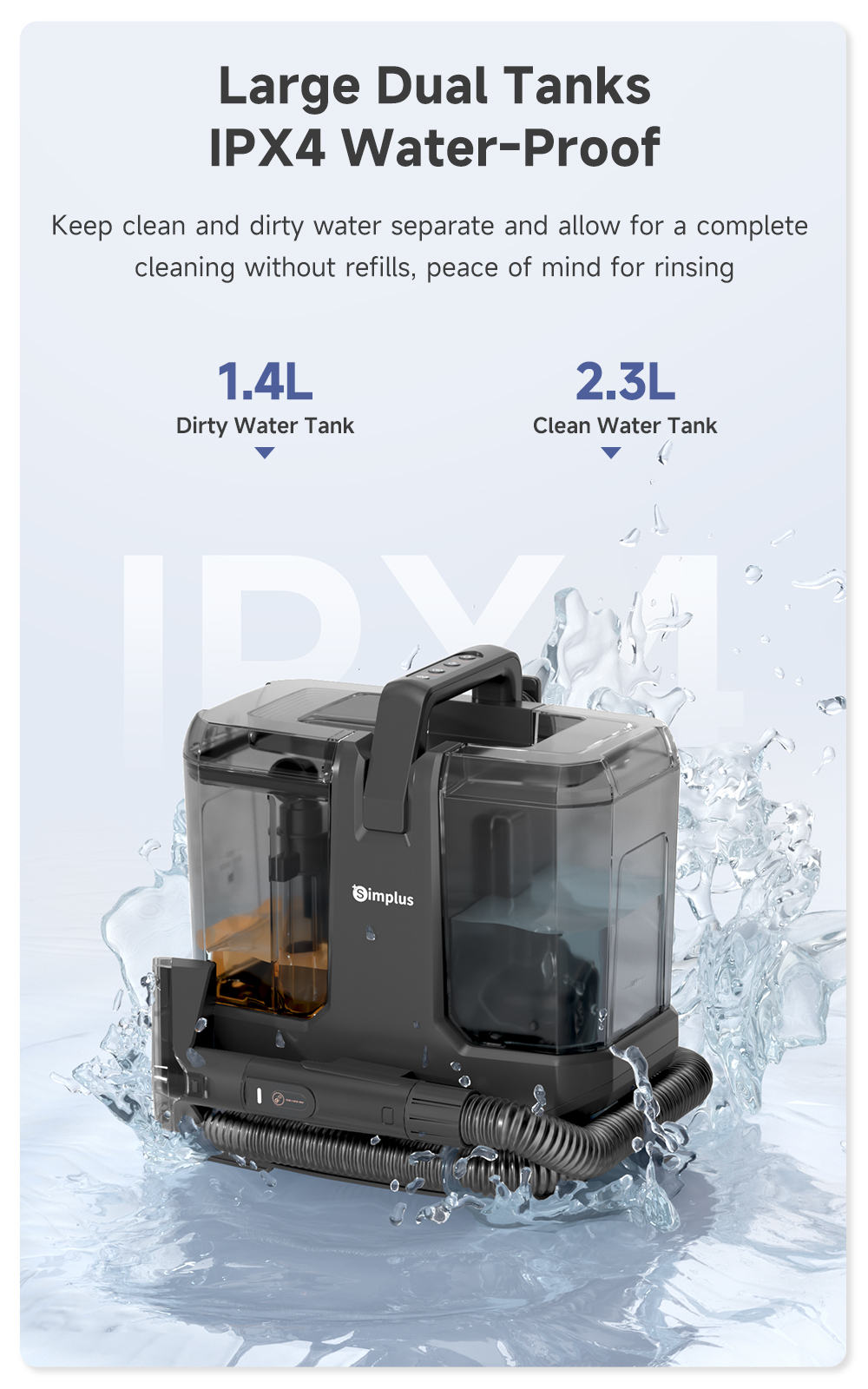 Simplus Wet&Dry Spot Vacuum Cleaner Steam Function Multi Surface ...