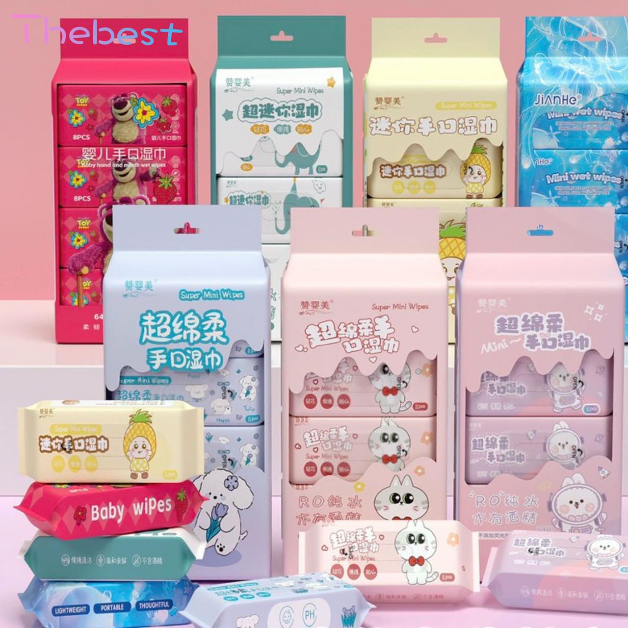 8in1 Bag Mini Baby Wipes Pocket Portable Wipes Multipurpose use Soft ...