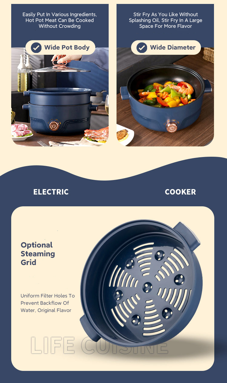 5L Multifunctional Electric Cooker 1000W Rice Cooker With Steamer ...