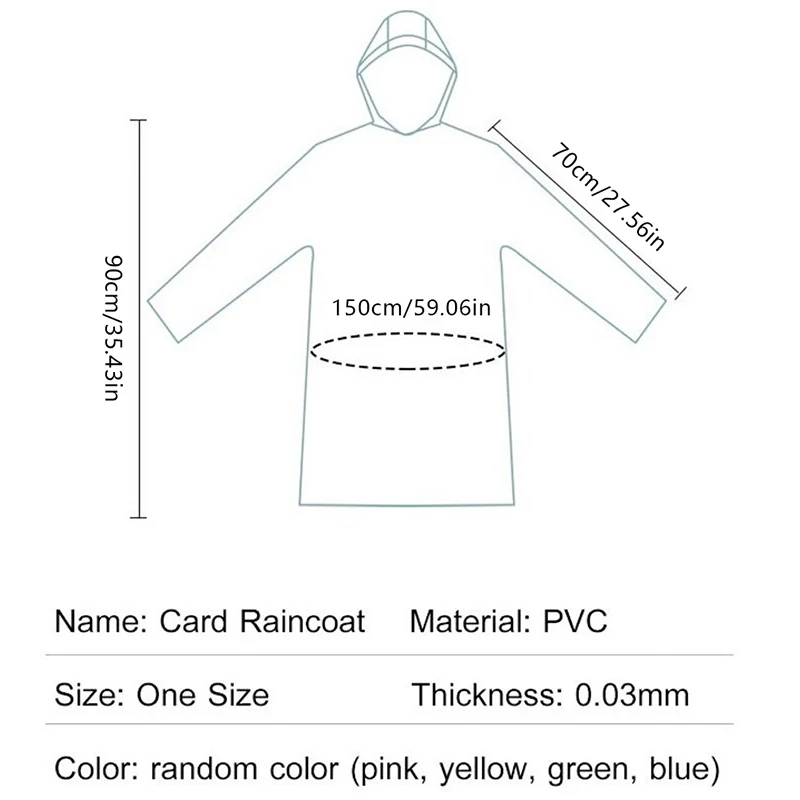 20 PCS Card Raincoat Disposable Portable Raincoat Whole Body Rain Cover ...