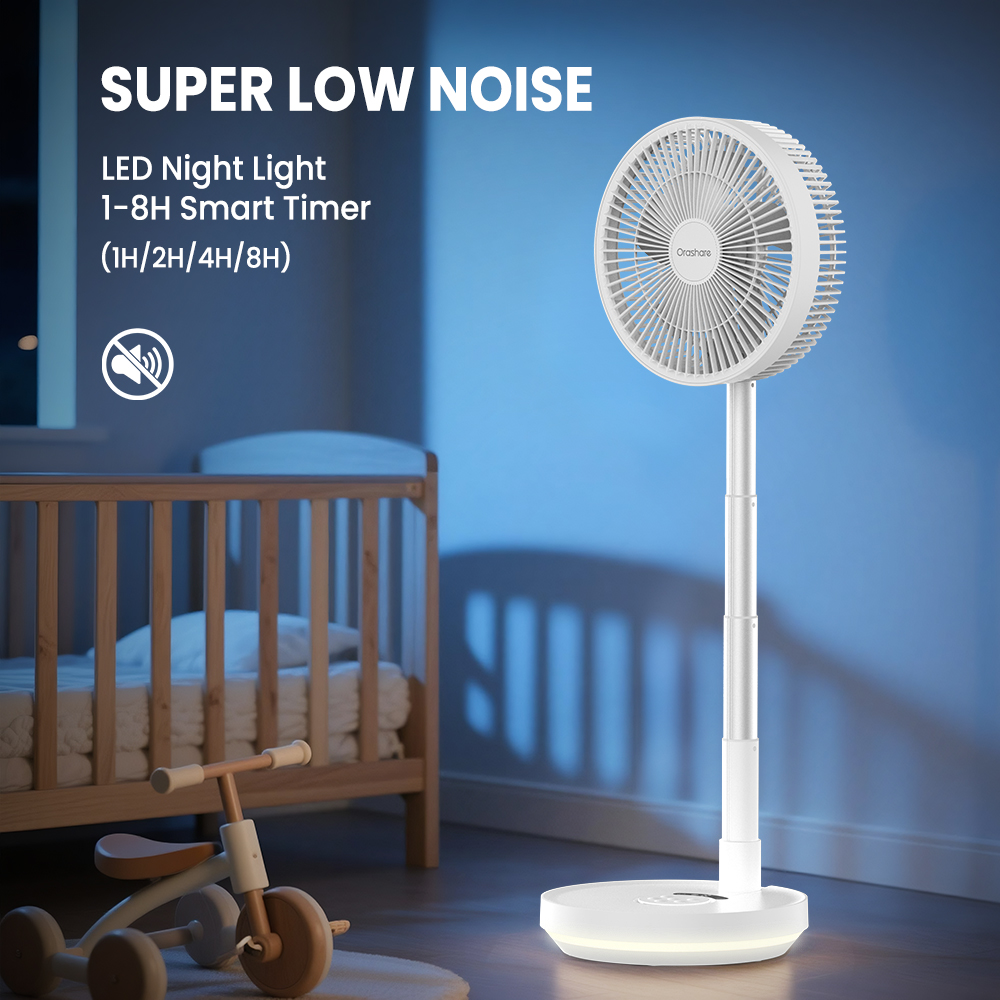 Orashare DSF01 10 Inch Stand Fan Oscillating 10000mAh Rechargeable Fan ...