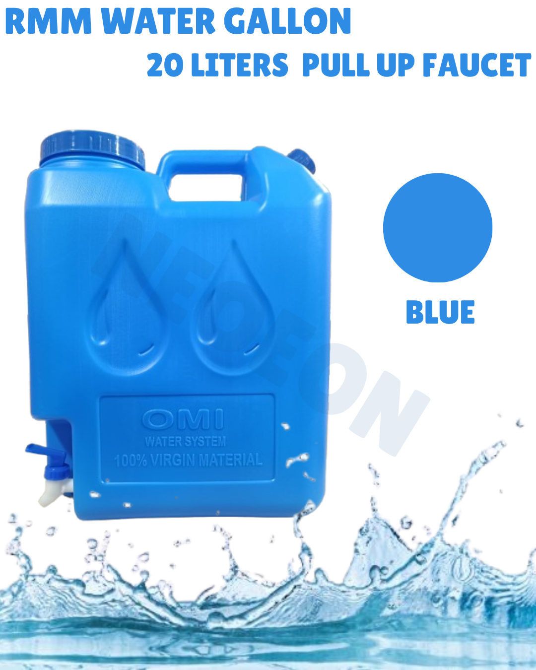 Water Gallon 20 Liters Pull Up Faucet Odor Free (Blue) | Shopee Philippines