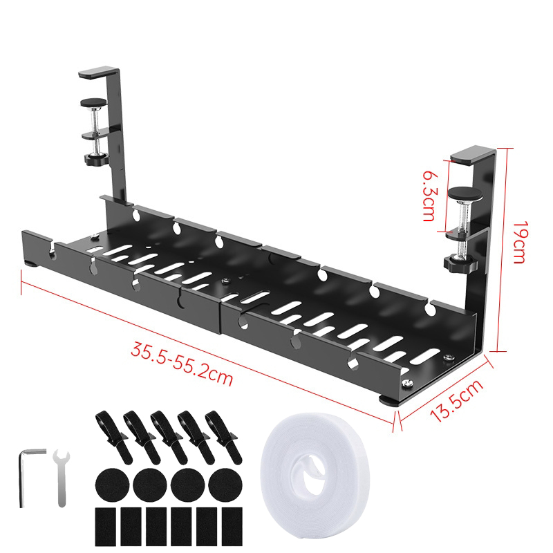 Heavy Duty Adjustable Under Desk Wire Rack Organizer NoDrill Design for ...