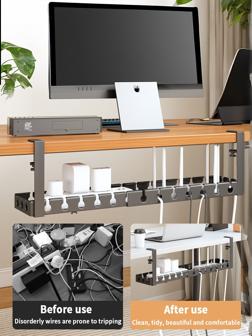 Heavy Duty Adjustable Under Desk Wire Rack Organizer NoDrill Design for ...
