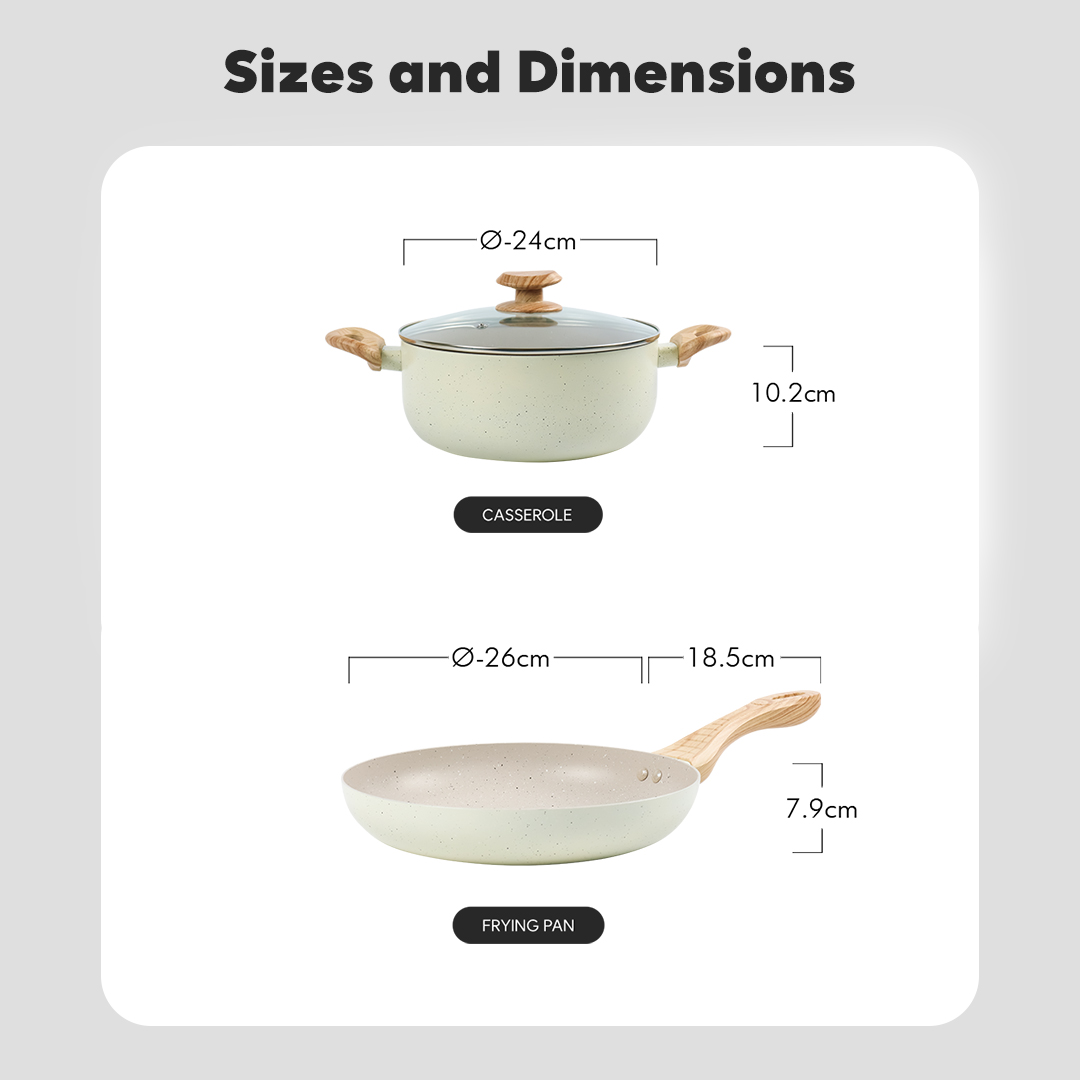 Chef's Gallery Induction Non-Stick Cookware Set 3-Piece or 5-Piece ...