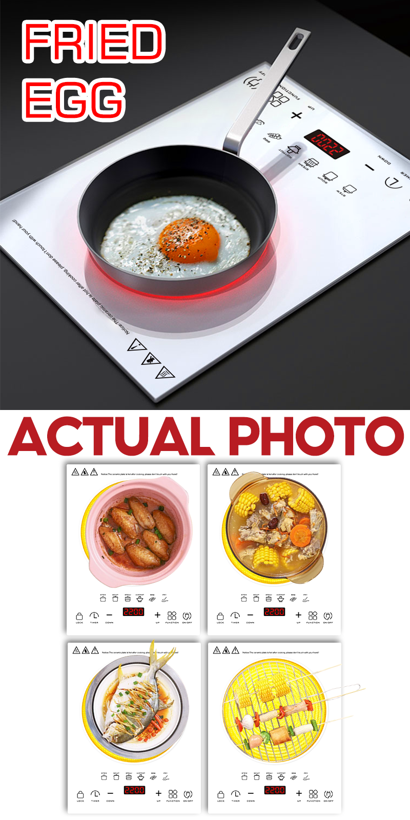 LAhome Electric Smart Ceramic Stove Infrared Induction Cooker Inverter ...