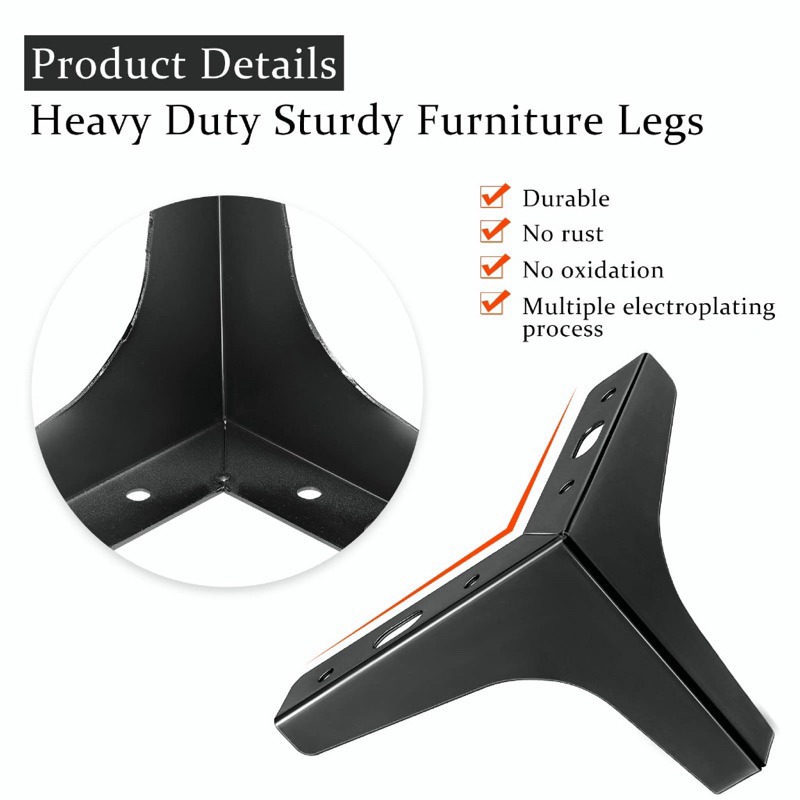 4pcs Metal Sofa Legs Furniture Leg 10-15cm Table Legs Furniture Tv ...