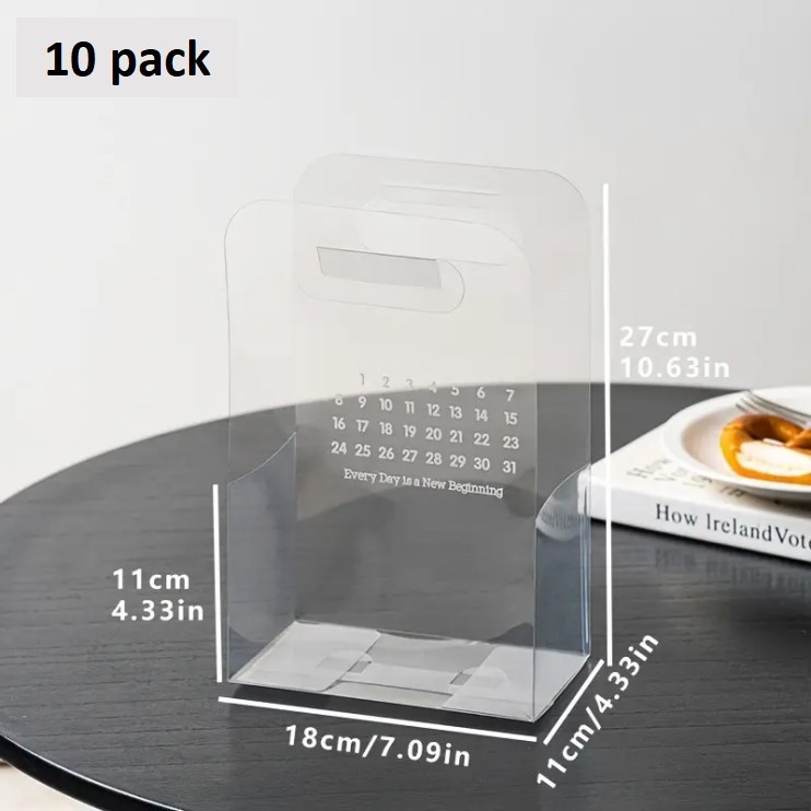 QJOQ.ph | 5PCS Transparent Acetate Flower Cake Box With Divider Handle ...